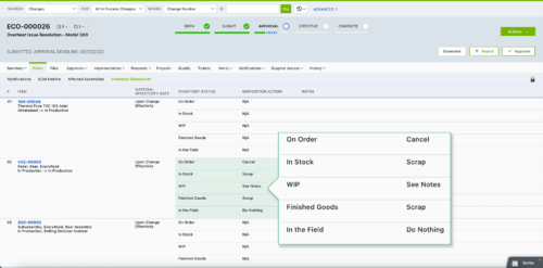 Material Disposition Codes Definition | Arena