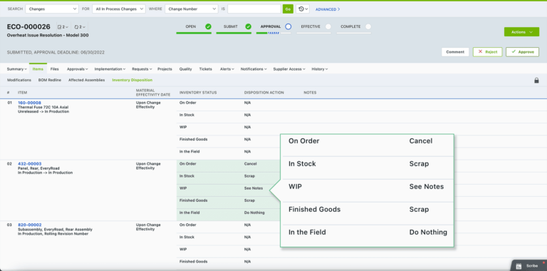 Material Disposition Codes Definition | Arena